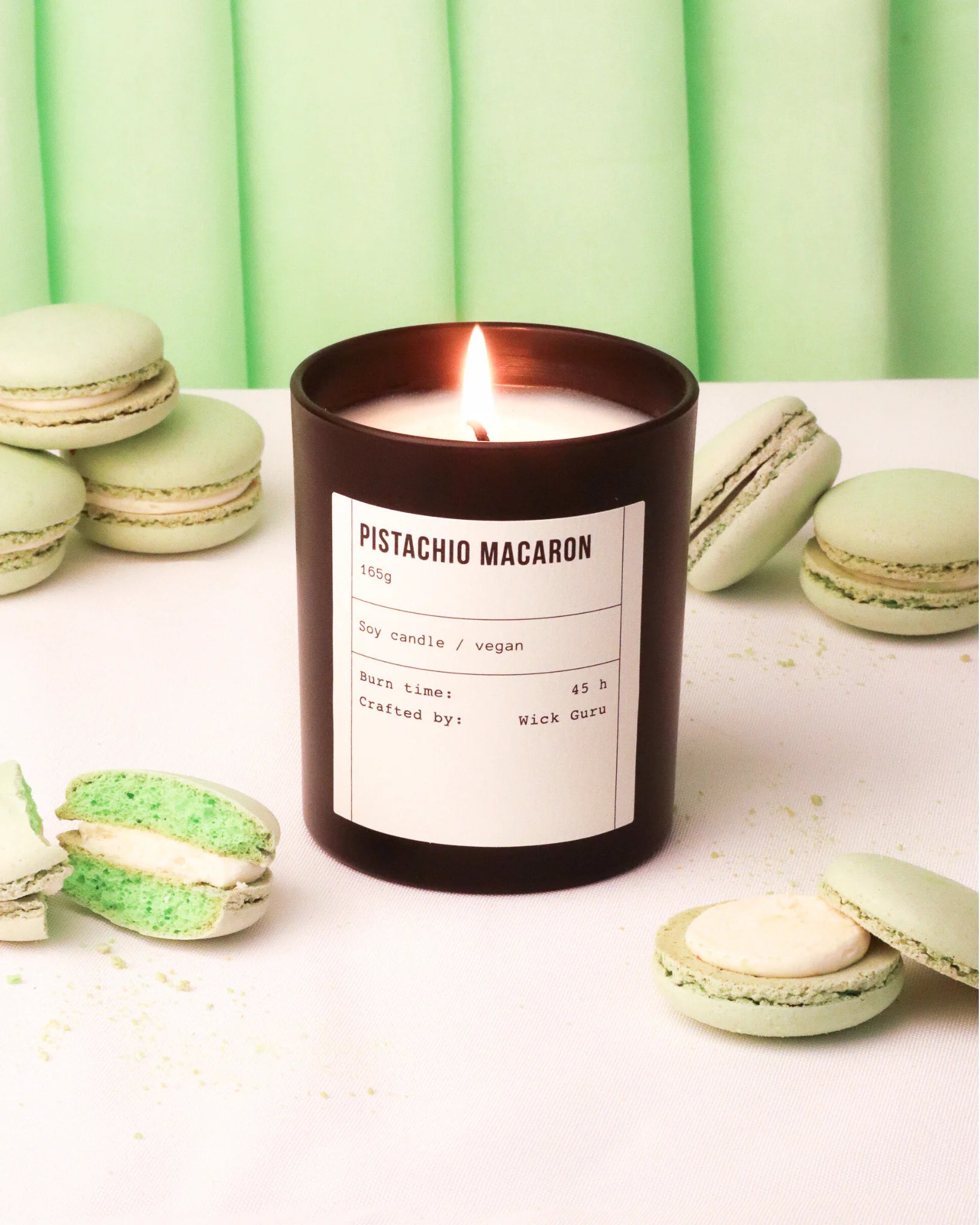 Pistachio Macaron Candle | Soy Wax, Vegan, Handmade – Wick Guru