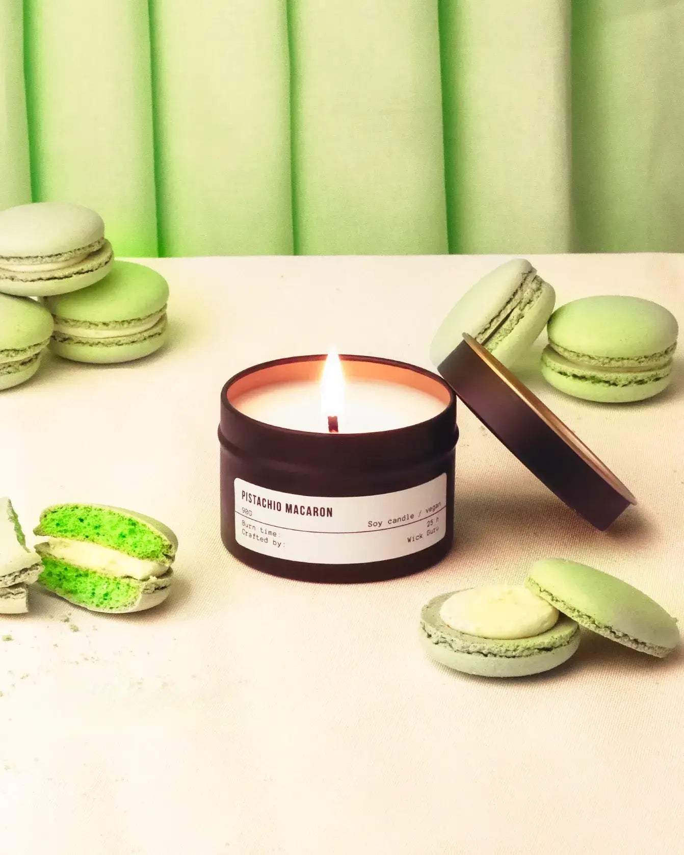 Pistachio Macaron Candle | Soy Wax, Vegan, Handmade – Wick Guru